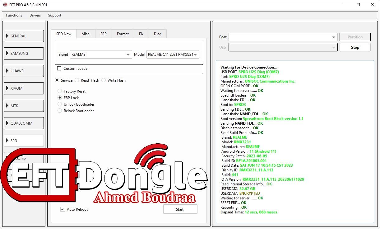 Realme C11 2021 RMX3231 Reset FRP-Fix Wireless Test Assistant EFT Pro ...